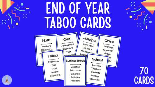 End of Year Taboo-Style Card Game- Fun Activity for Middle+ High School ...