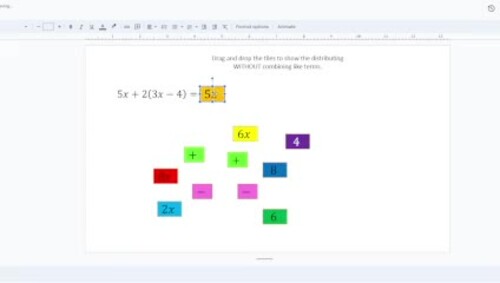 Distribute & Combine Like Terms - Digital Card Sort Activity - Google Drive