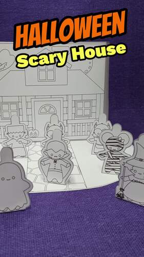 Halloween Haunted House Scene and Puppets by Craftytopia Creations