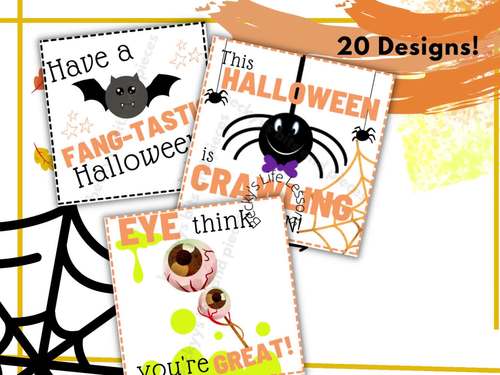 Kids Halloween Card Set Classroom Halloween Cards Student Halloween ...