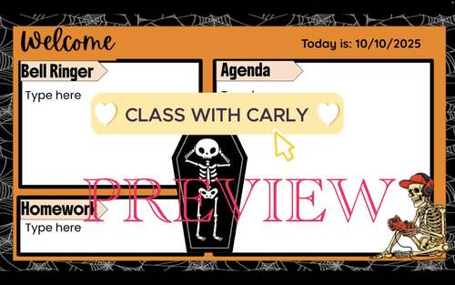 Halloween/Fall Daily Slides Animated Classroom Slides by Class with Carly