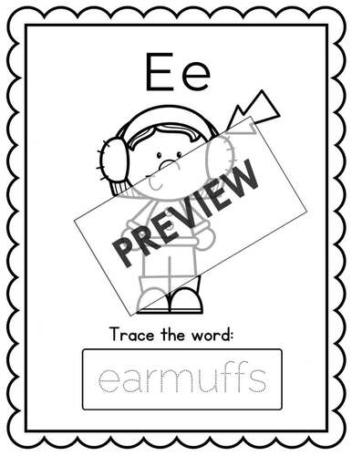 Winter Alphabet Color and Trace Worksheets PreK Kindergarten | TPT