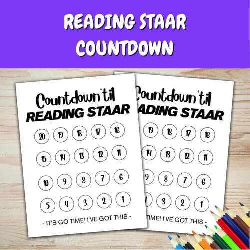 Countdown To Reading Staar Printable, Test Prep Motivation Chart for ...