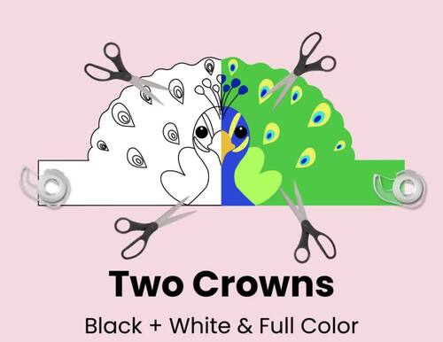 Peacock Crown / Party Hat / Mask / Costume / Animal / Headband ** Two ...