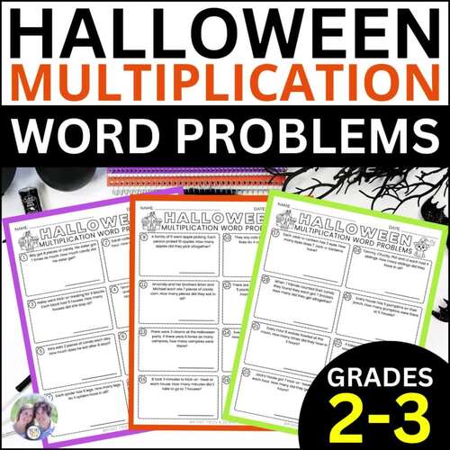 Halloween Single-Digit Multiplication Word Problems Worksheets October Math
