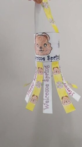 Hello Welcome Spring Craft Windsock Coloring| Activity Name Writing |2 ...