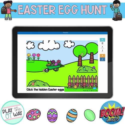 BOOM CARD EASTER EGG VISUOSPATIAL NO PREP OT ACTIVITY by Play The OT Way