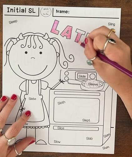 Consonant Blends Articulation Coloring Sheets | S L R Blends | Hanukkah