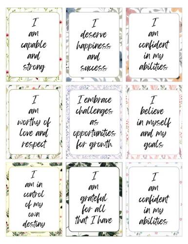 Affirmation Cards, Positive Colourful Quote Flash Cards, Affirmation ...