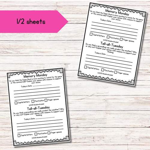 February Daily Writing Prompts for Morning Work - 2nd & 3rd Grade Writing