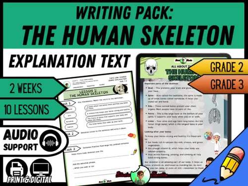 The Human Skeleton | Explanation Writing Pack | Grade 2/3 by Bitesize ...