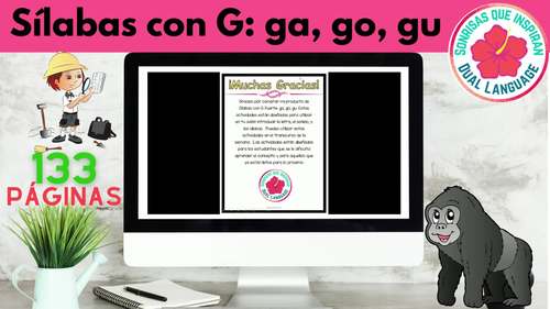 Sílabas ga go gu Centros Cuentos Hojas de Trabajo Vocabulario | TPT