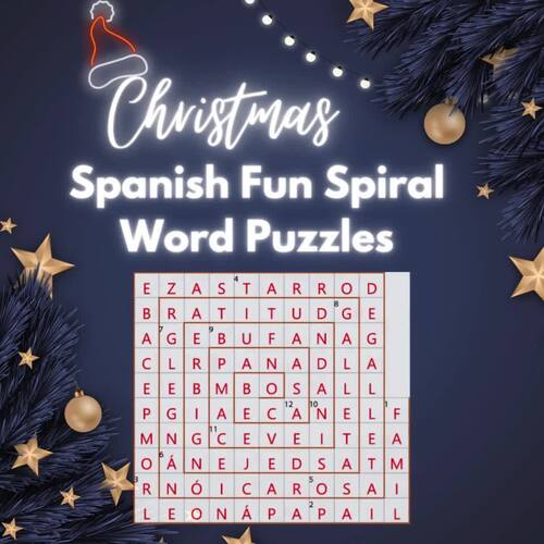 Christmas Spanish Fun Vocabulary Word Spiral Puzzles 8 Worksheets la ...