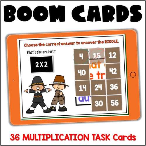 Thanksgiving Multiplication Fact Fluency – Boom Cards | TpT