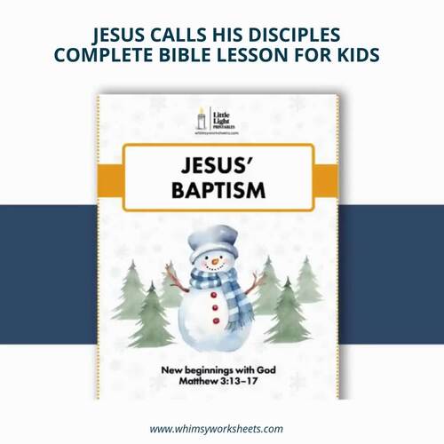 Jesus’ Baptism Bible Lesson for Kids | 62-Page Printable Church ...
