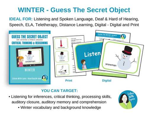 WINTER GUESS THE SECRET OBJECT Inferences Comprehension DHH Hearing Loss