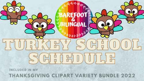 Thanksgiving Clipart | Turkeys at School | School Schedule Clipart