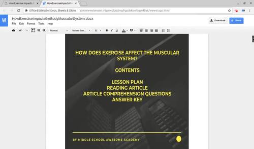 How Exercise Impacts the Body - Muscular System | TPT