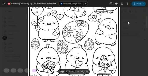 Balancing Chemical Equations Color by Number | Easter Chemistry Activity