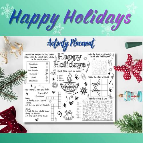 Multicultural Holiday Mat | Hanukkah, Kwanzaa, Las Posadas, St Lucia ...