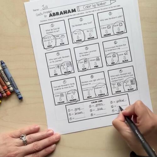 Bible Story Color by Number Activity | God’s Promise to Abraham ...
