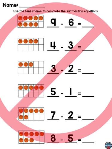 Sports Tens Frame Addition and Subtraction Worksheets by ...