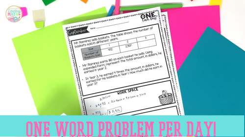Monthly Word Problems for 4th Grade Print and Digital - September