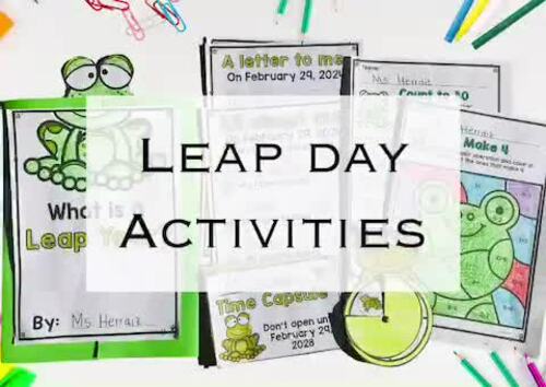 Leap Year 2024 Activities | Leap Day Craft | February 29 Math Worksheets