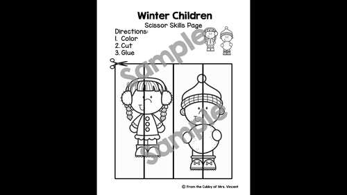 Winter Children Scissor Skill Cutting Practice - 2 Variations by From ...