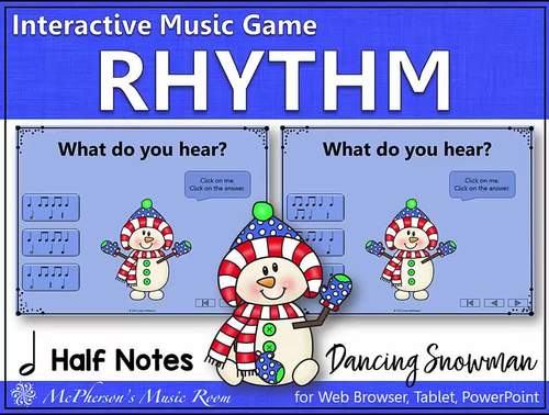 Winter Music Game | Half Notes Interactive Rhythm Game {Dancing Snowman}