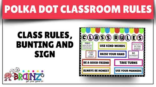 Polka Dot Classroom Rules Posters - Class Rules & Expectations - Class ...
