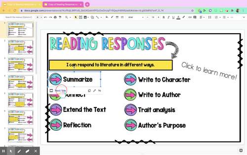 Digital Reading Response for Google Slides by Liz and Learn | TPT