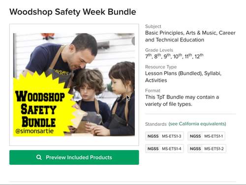Woodshop Safety Week Bundle by Bloom and Build | TPT