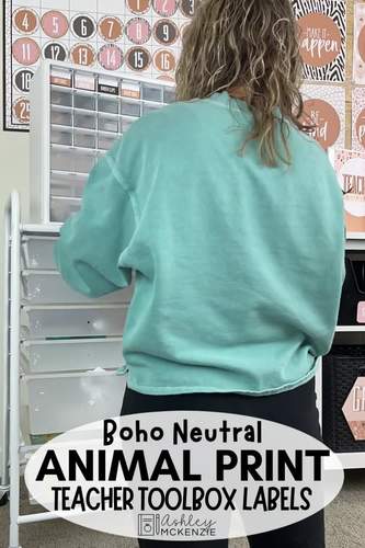 Boho Neutral Animal Print Classroom Decor | Teacher Toolbox Labels ...