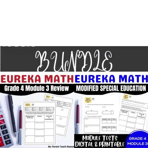 Special Ed EngageNY {Eureka} Math Gr 4 Module 3 Review & Modified Test ...