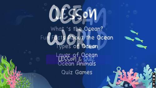 Ocean World Under the Water Sea Lesson PowerPoint Slides for 1st 2nd 3rd