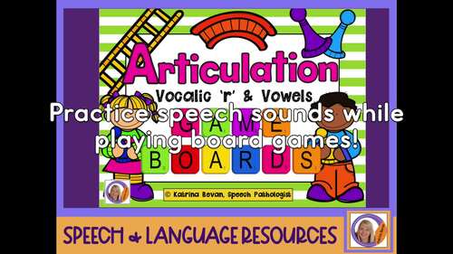 Articulation Game Boards for speech and language therapy (Vocalic 'r ...
