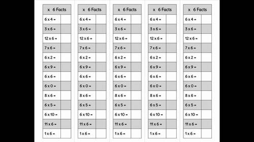 Multiplication Timed Tests, Fact Fluency by Create My Life | TPT