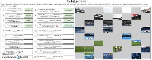 Future Tense Spanish Mystery Picture Puzzle by Manzana para la maestra