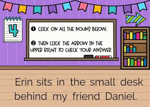 Back to School Identifying Nouns Boom Cards™ Digital Task Cards | TPT