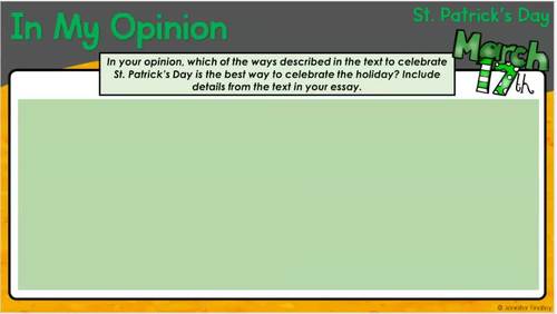 St. Patrick's Day Reading Comprehension Passages - Digital Activities