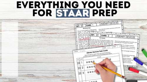 STAAR Literary Devices Task Cards Simile Metaphor Irony Personification ...