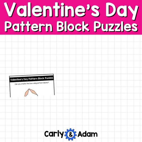 Valentine's Day Pattern Blocks 2D Shapes STEM Task Cards Pre-k and ...