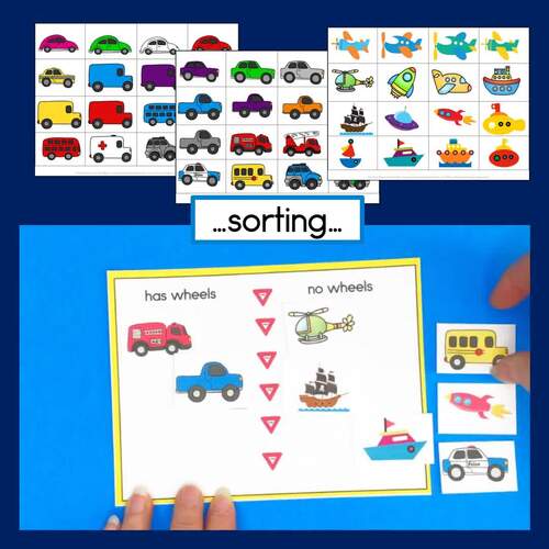Transportation Math Unit Non Standard Measurement Sorting Graphing Venn ...