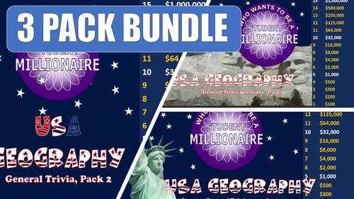 Who Wants to be a Student Millionaire: USA Geography 3 Pack Bundle