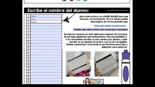 Actividad para aprender a escribir el nombre. Pizarrón/trazos | TPT