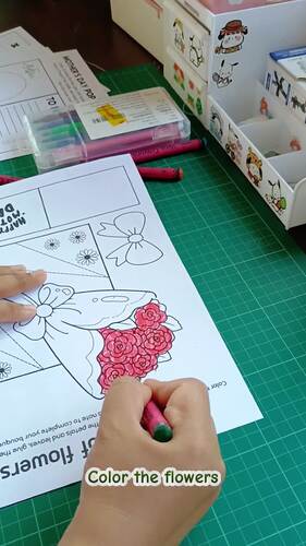 Mother's Day Bouquet Coloring Craft for Kids, Fun DIY gift, Creative ...