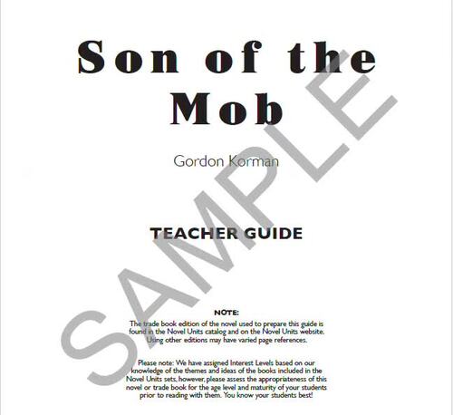 Son of the Mob Novel Units® Teacher Guide Novel Study | TPT
