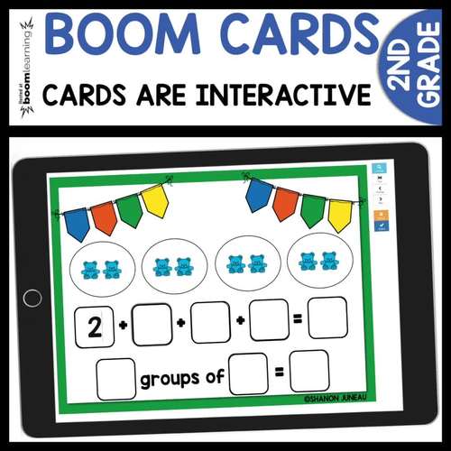 Repeated Addition with Pictures Boom Cards 2nd Grade Math Digital Resources