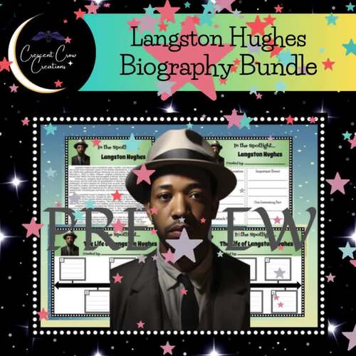 Black History Figure Langston Hughes Biography Bundle Research Project